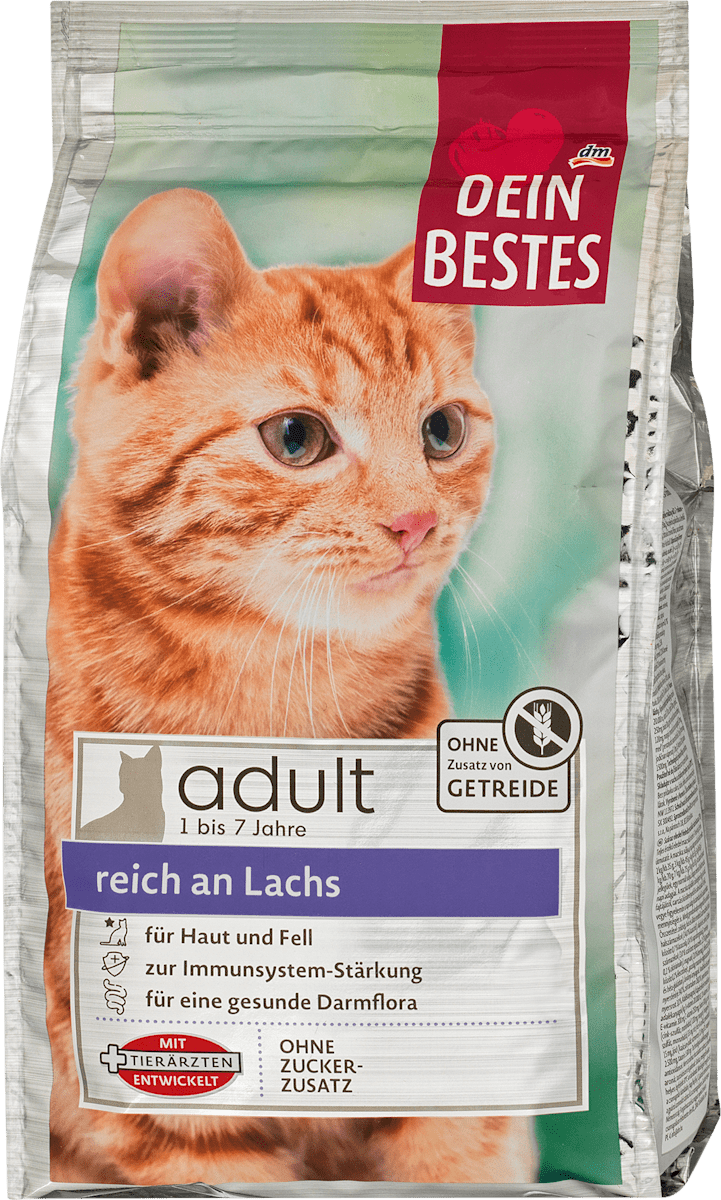 Dein Bestes Trockenfutter Katze Adult reich an Lachs, 750 g dm ...