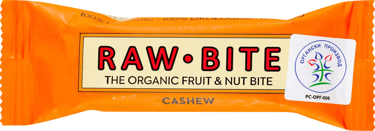 RAW BITE Musli bar- indijski orah, 50 g | dm.rs