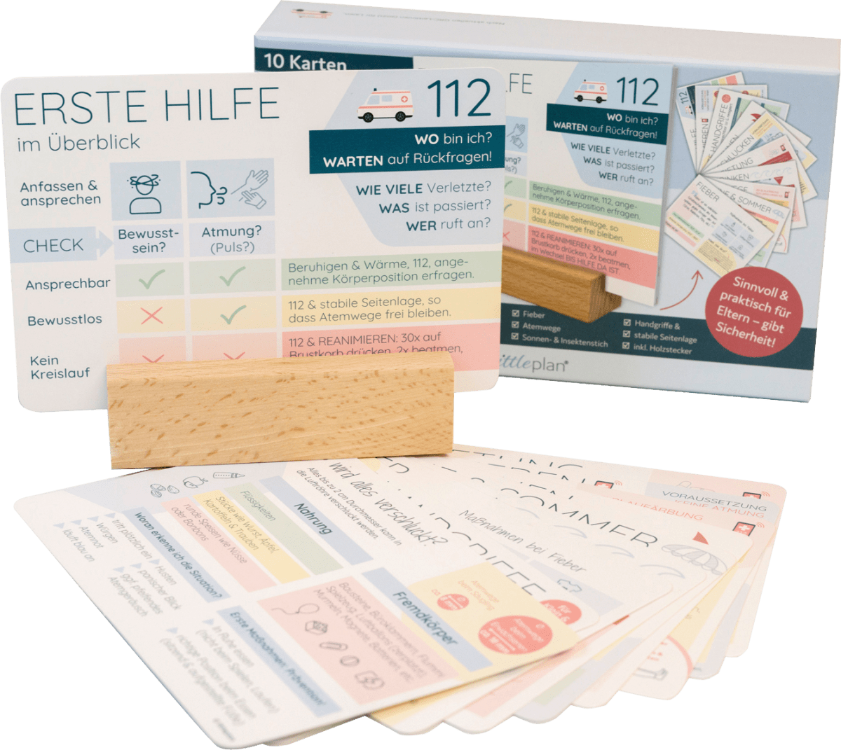 littleplan Erste-Hilfe-Karten mit Holzständer, 1 St dauerhaft günstig ...