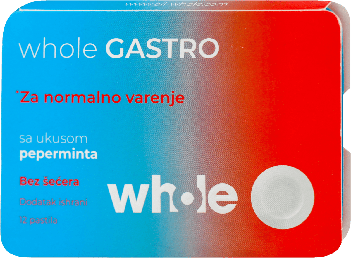 WHOLE whole GASTRO pastile - sa ukusom peperminta, 12 kom uvek povoljna ...