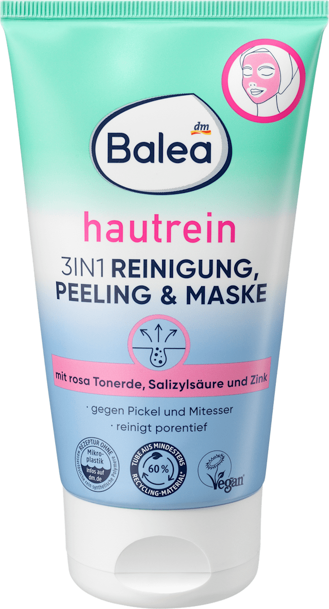 Balea hautrein piling maska za lice sa roze glinom, 3u1, 150 ml uvek ...
