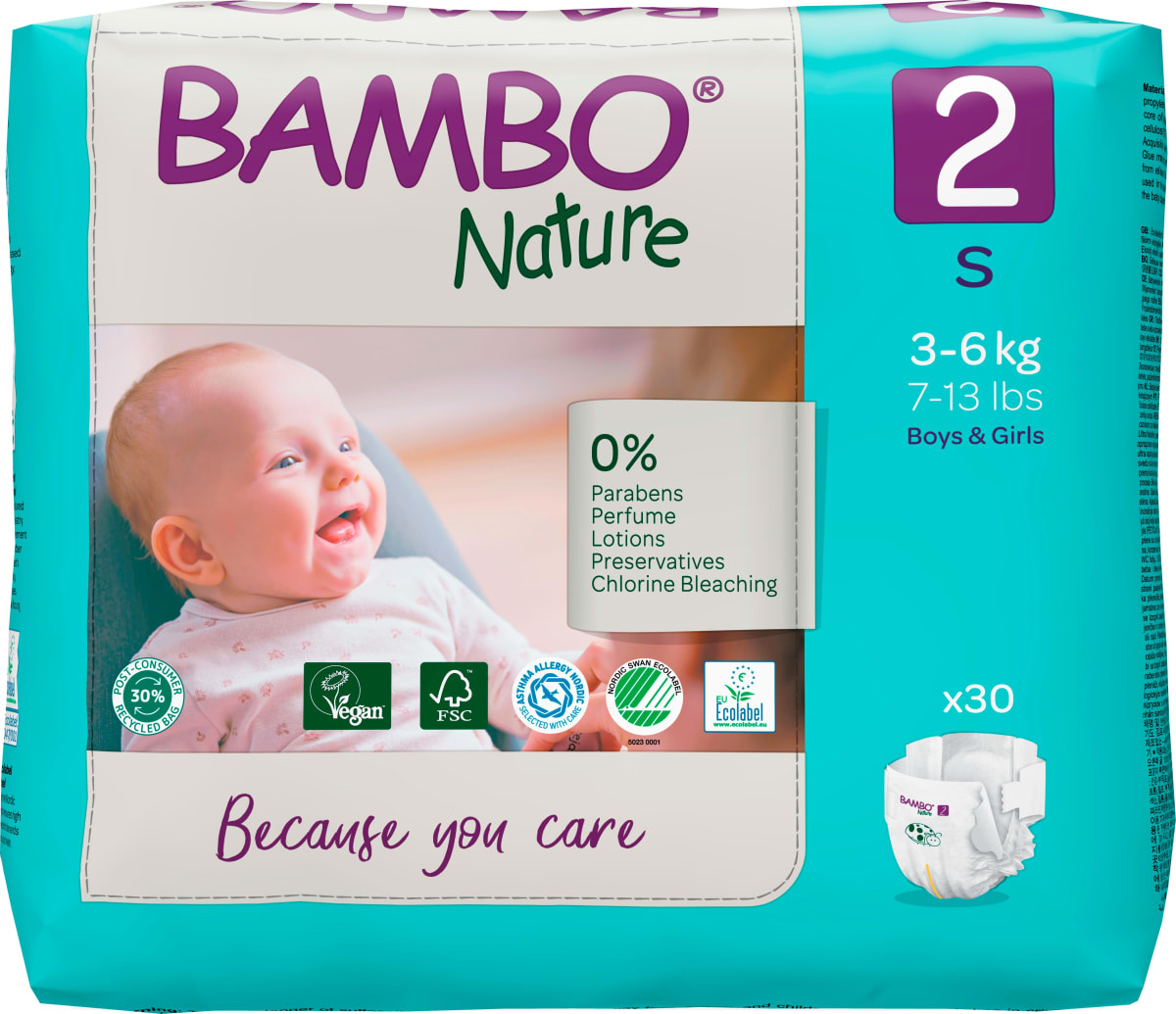 Bambo Nature Scutece numărul 2, 30 buc | dm.ro