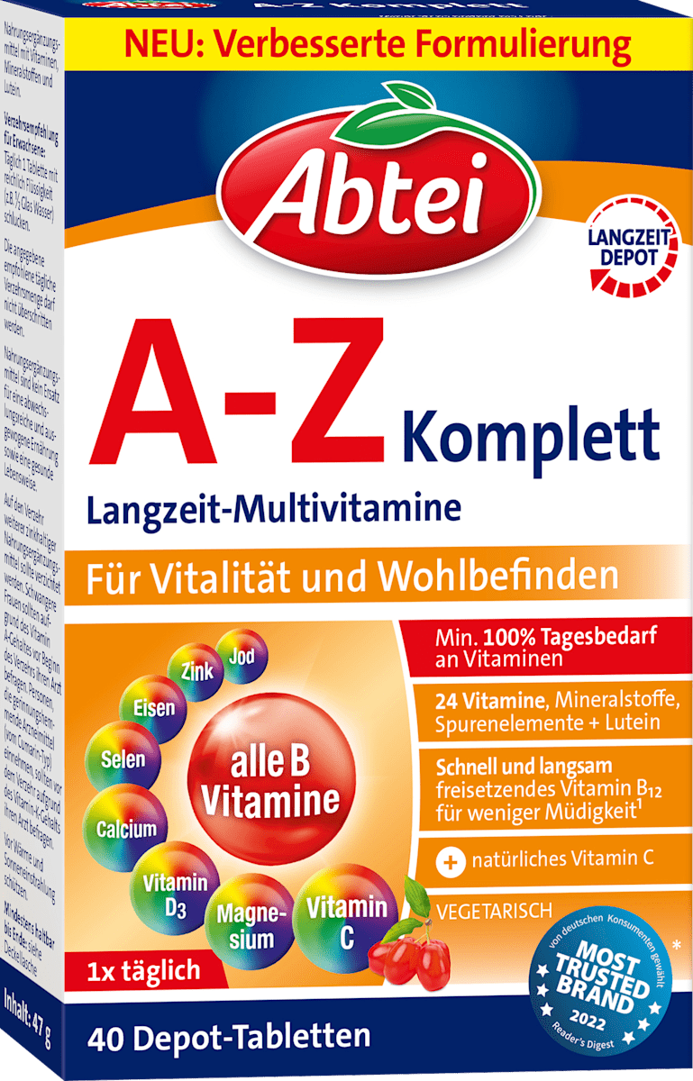 Abtei A-Z Komplett langzeit-Multivitamine, 40 St dm Dauerpreis ...
