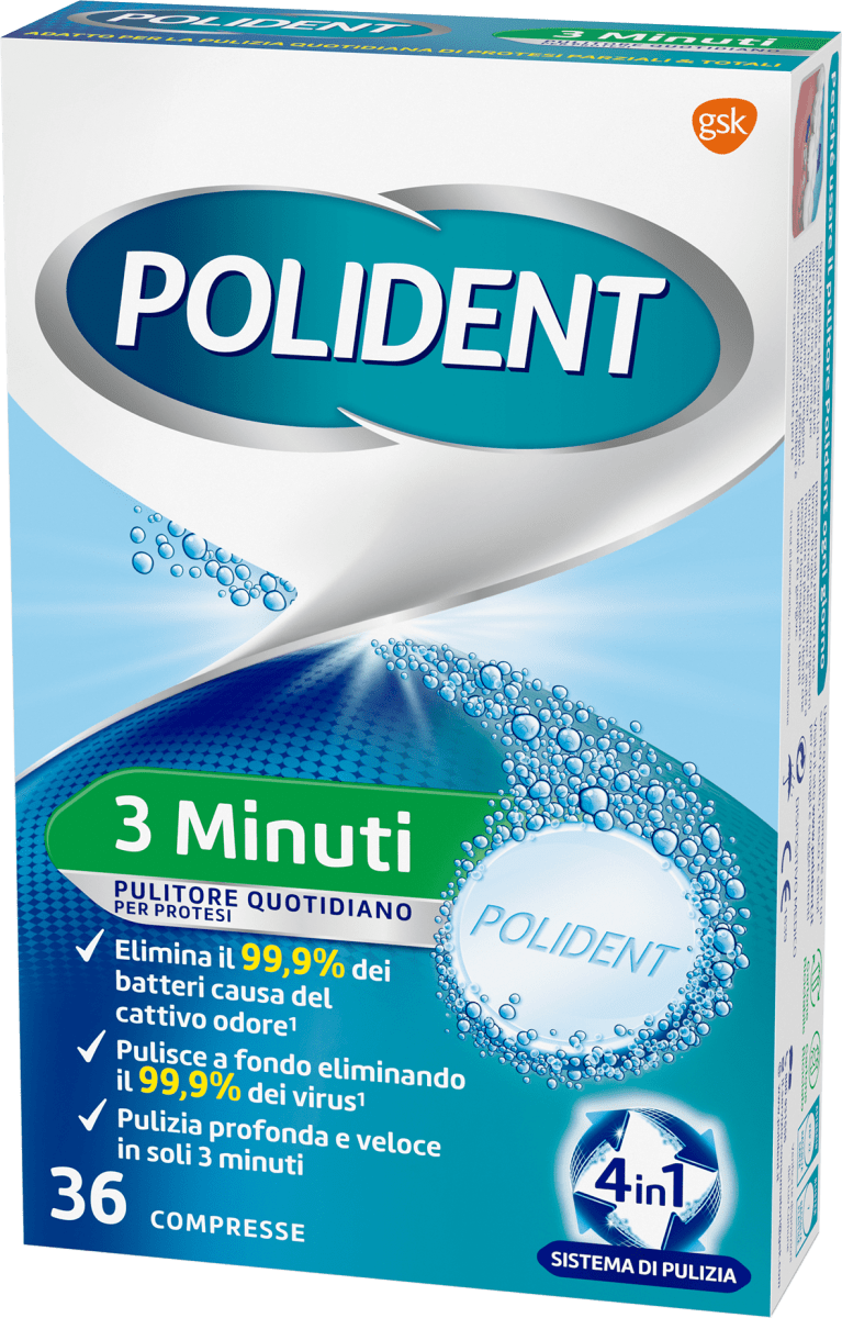 Polident Pulitore quotidiano protesi dentale 3 Minuti, 36 pz Acquista ...