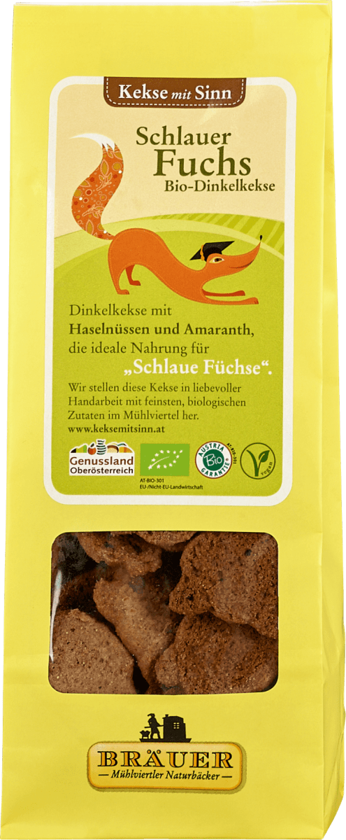 Kekse mit Sinn Dinkelkekse Bio Schlauer Fuchs, 150 g dm Dauerpreis ...