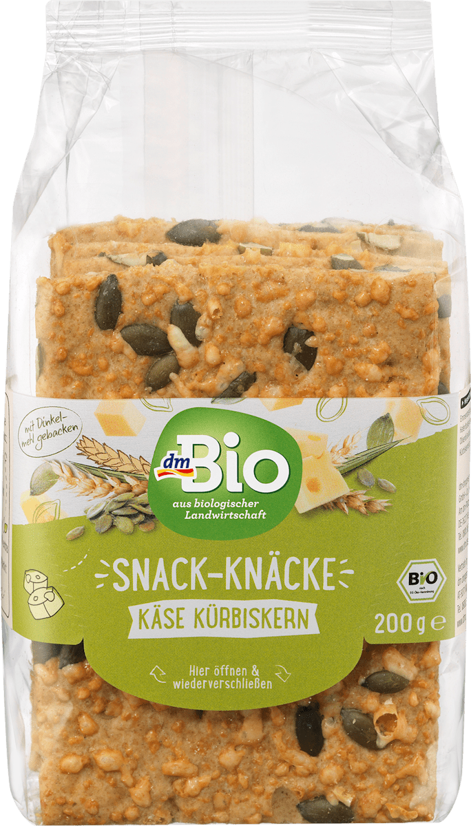 dmBio bio křupavý snack se sýrem a dýňovými semínky, 200 g Nakoupit ...