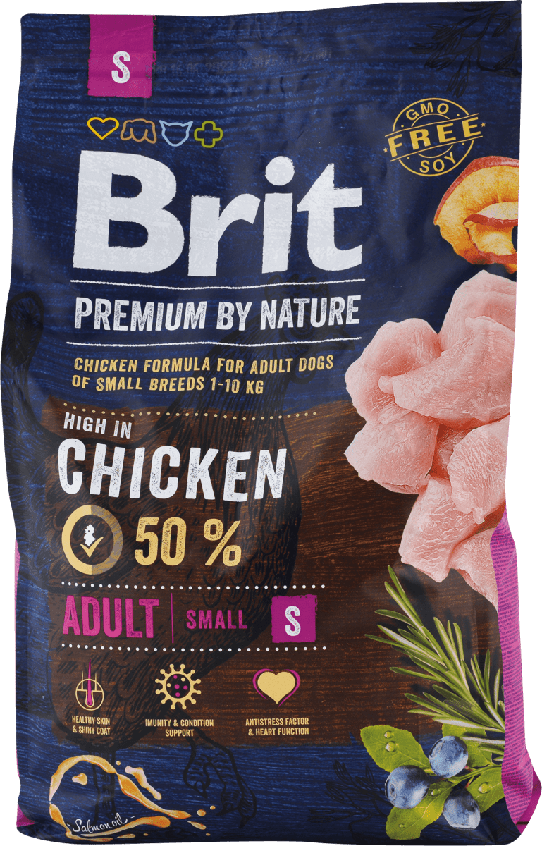 Brit Granuly pre dospelé psy Premium By Nature s kuracím mäsom 50 %, small S, 3000 g trvalo ...
