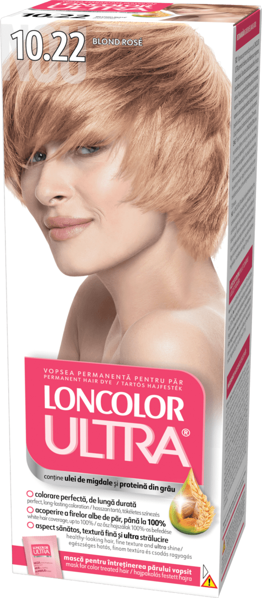 LONCOLOR ULTRA Vopsea permanentă 10.22 blond rose, 1 buc | dm.ro