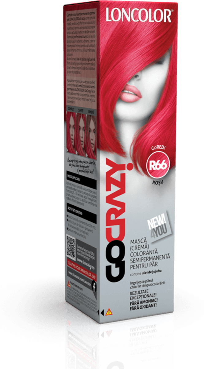 LONCOLOR GO CRAZY Mască (cremă) colorantă semipermanentă de păr R66 ...
