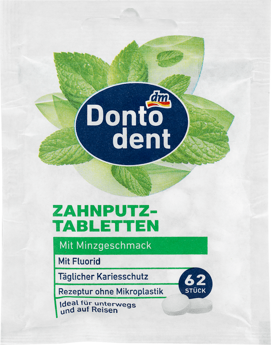 Dontodent Tablete za pranje zuba s ﬂuoridom, 62 kom. trajno povoljna ...