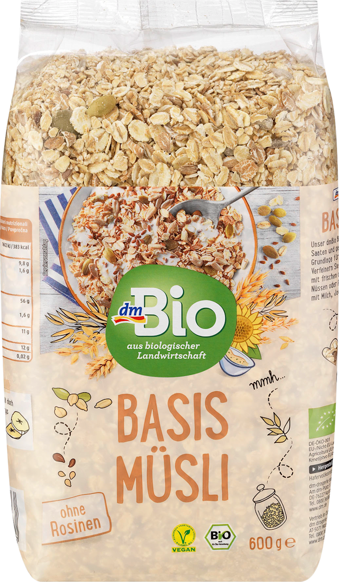 dmBio Müsli bio di cereali senza uvetta, 600 g Acquisti online sempre ...