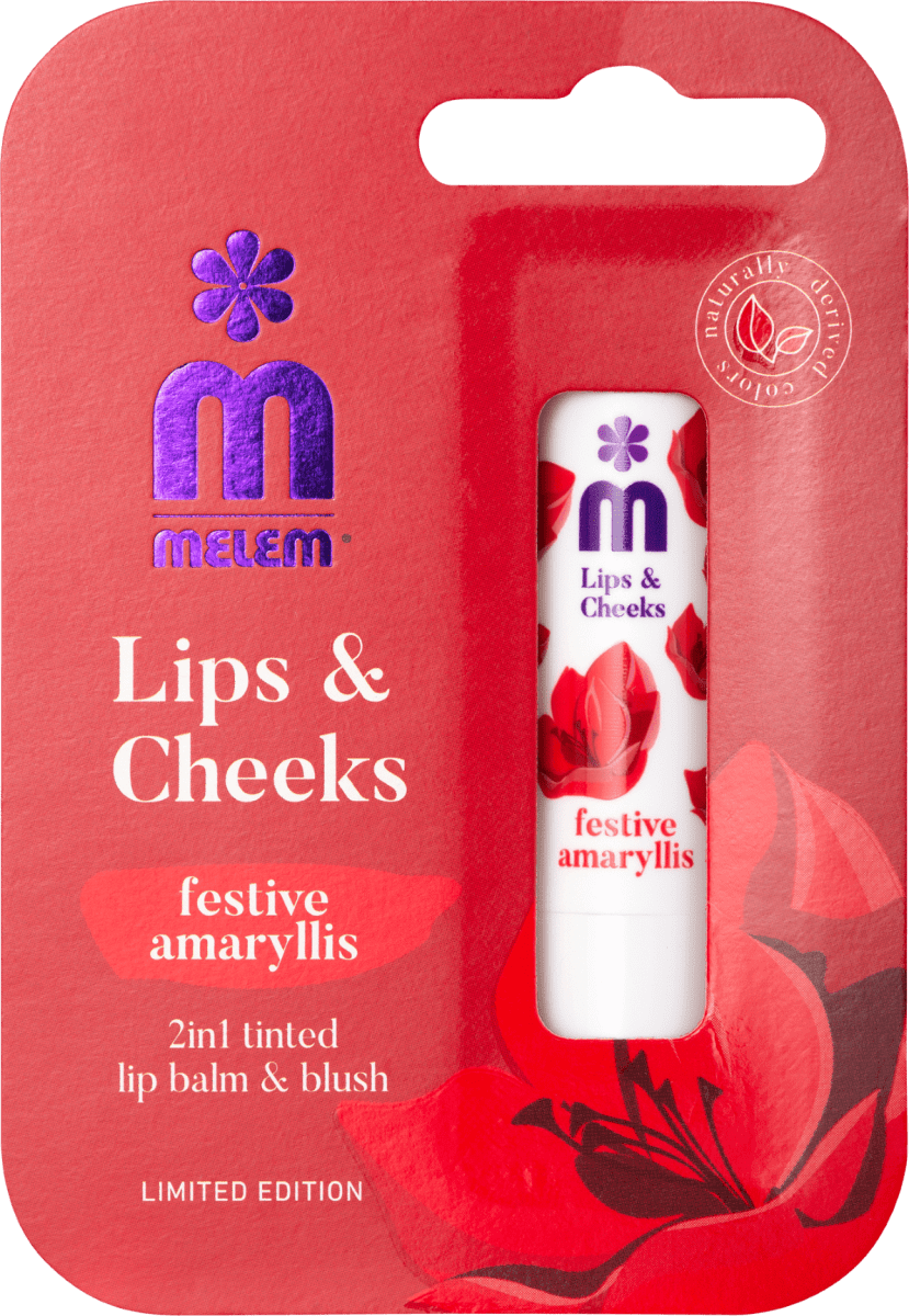 Melem Lips & Cheeks balzam za usne u sticku Festive Amaryllis, 5 g | dm.hr