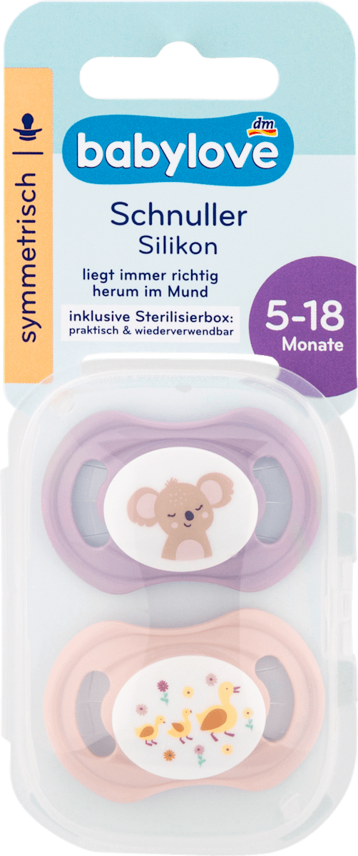 babylove Schnuller Silikon symmetrisch 5-18 Monate sortiert, 2 St | dm.at