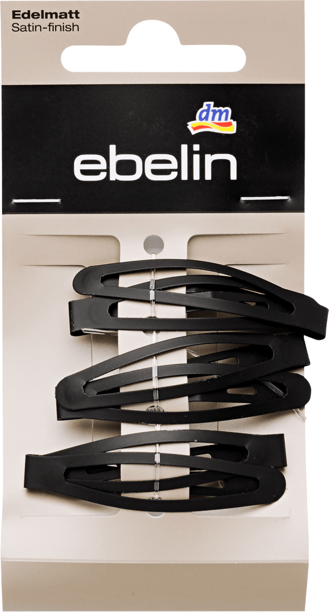 ebelin Sponke za lase (snap), črne s satenastim zaključkom, 6 kos | dm.si
