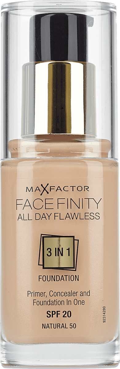 MAX FACTOR Foundation Face Finity All Day Flawless 3in1 Natural 50, LSF ...