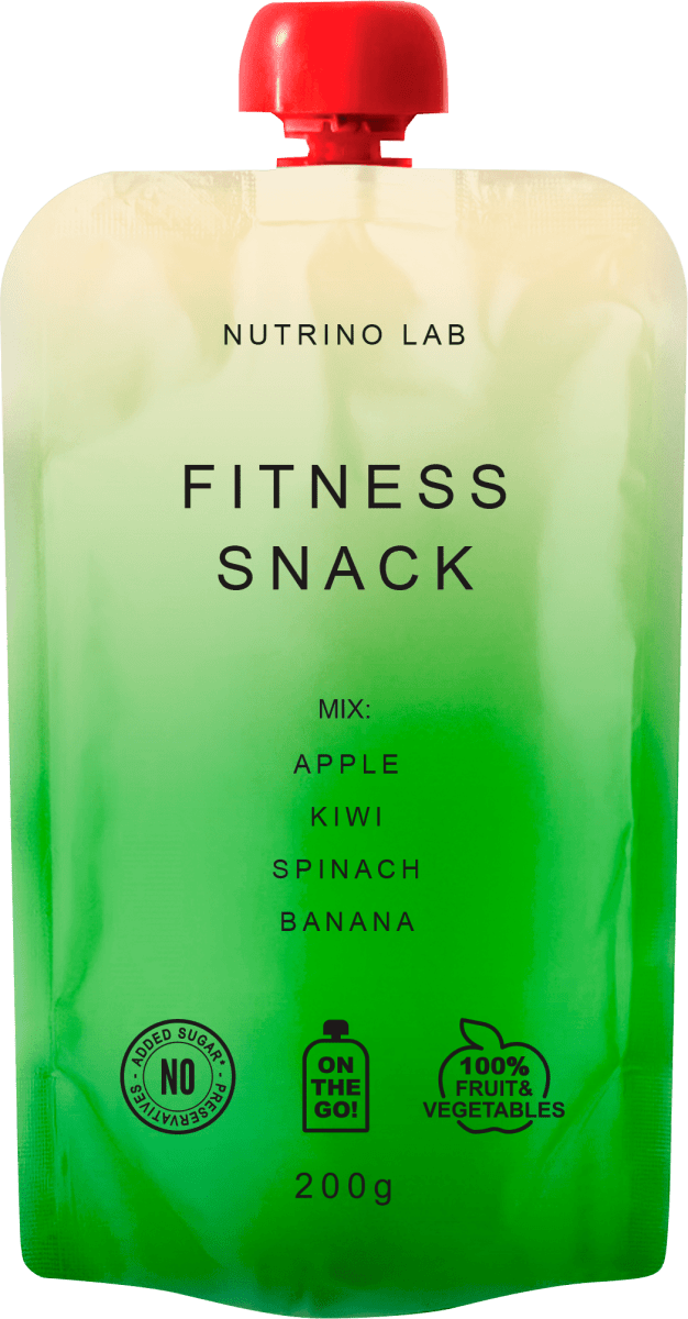 Nutrino Lab Sadna kaša Fitness Snack z jabolkom, kivijem, špinačo in ...