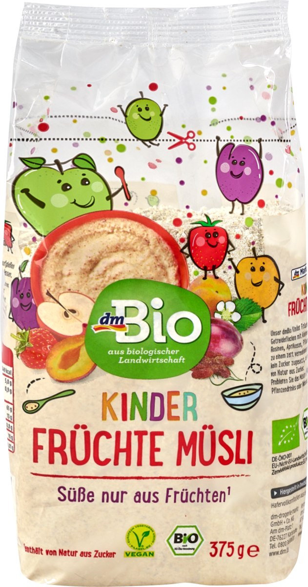 dmBio Detské ovocné müsli, 375 g trvalo výhodne nakupovať online ...