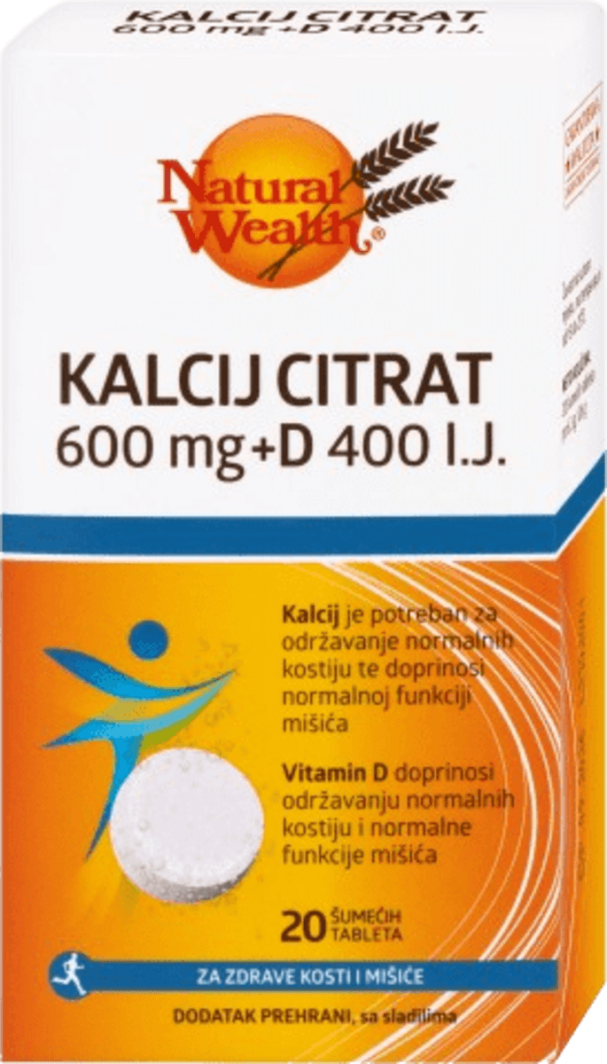 Natural Wealth Kalcij Citrat + D, šumeće tablete, 20 kom. | dm.hr