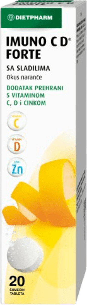 DIETPHARM Imuno C D forte, dodatak prehrani – okus naranče, 20 kom ...
