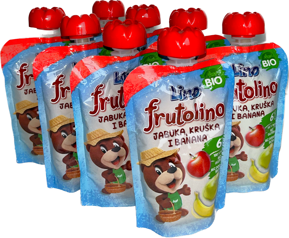 Lino frutolino EKO kašica jabuka, kruška i banana, 6+ mj., XXL, 800 g ...