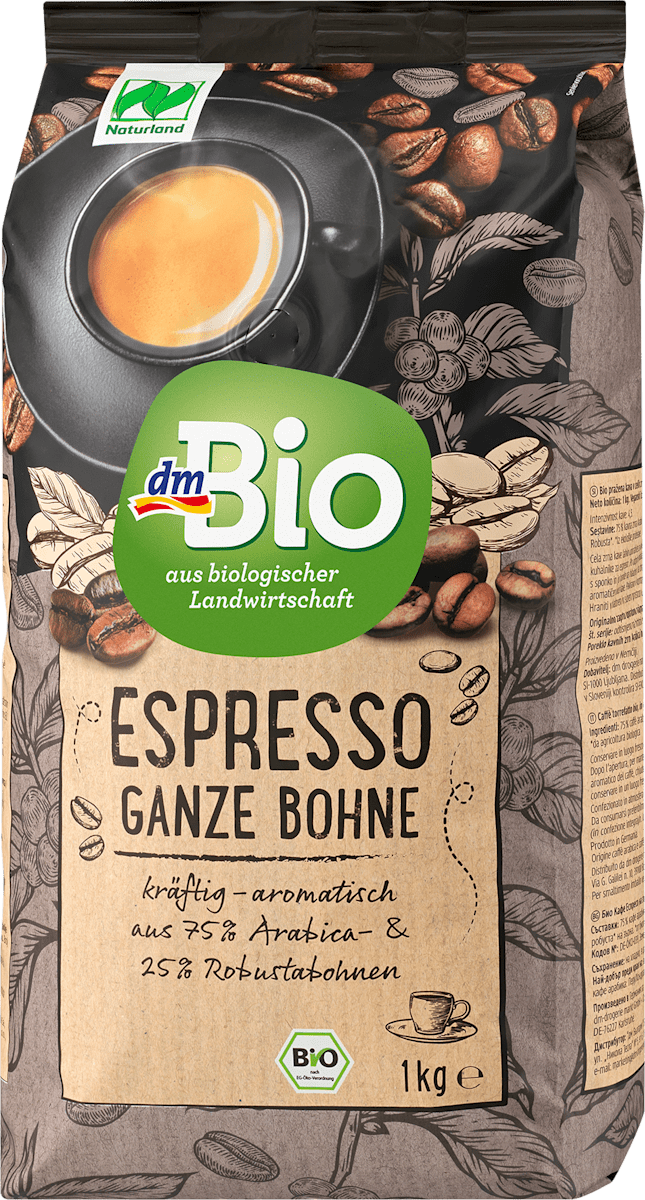 dmBio Espresso mešavina pržene kafe u zrnu, 1000 g uvek povoljna online kupovina | dm.rs