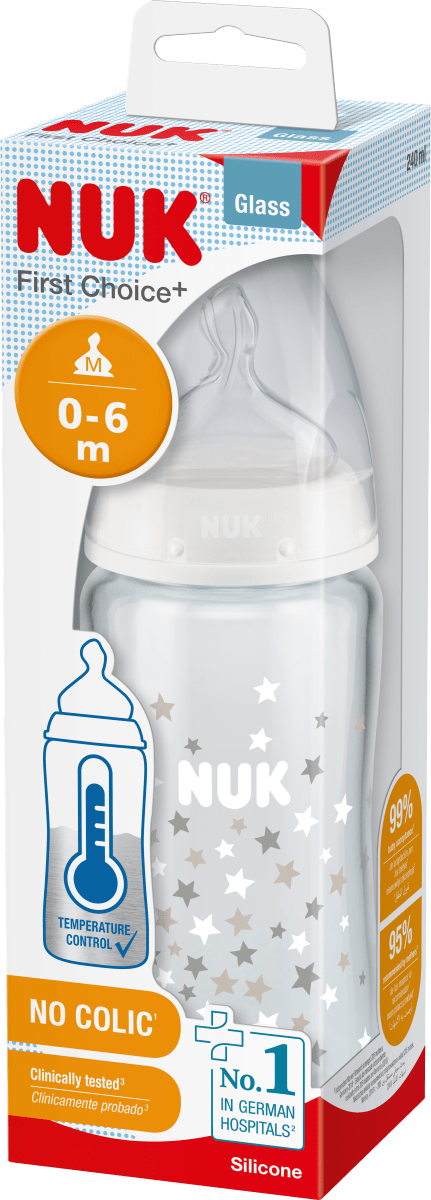 NUK Babyflasche aus Glas First Choice, weiß, 0-6 Monate, 240 ml, 1 St dauerhaft günstig online ...