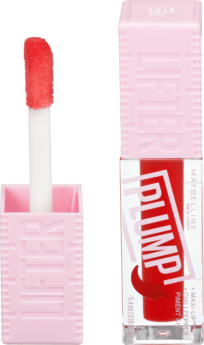 MAYBELLINE NEW YORK lesk na rty Lifter Plump 004 Red Flag, 5,4 ml ...