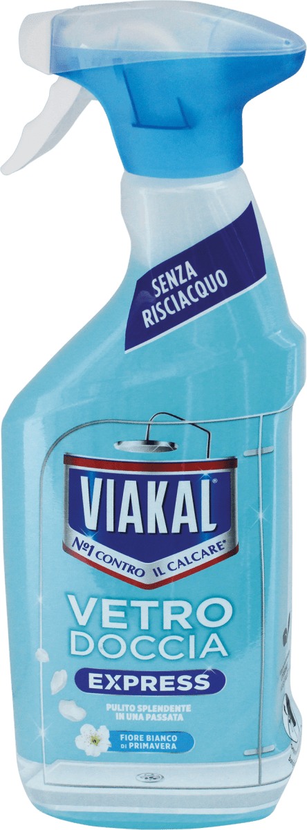 VIAKAL Spray vetro doccia express fiori bianchi di primavera, 470 ml ...