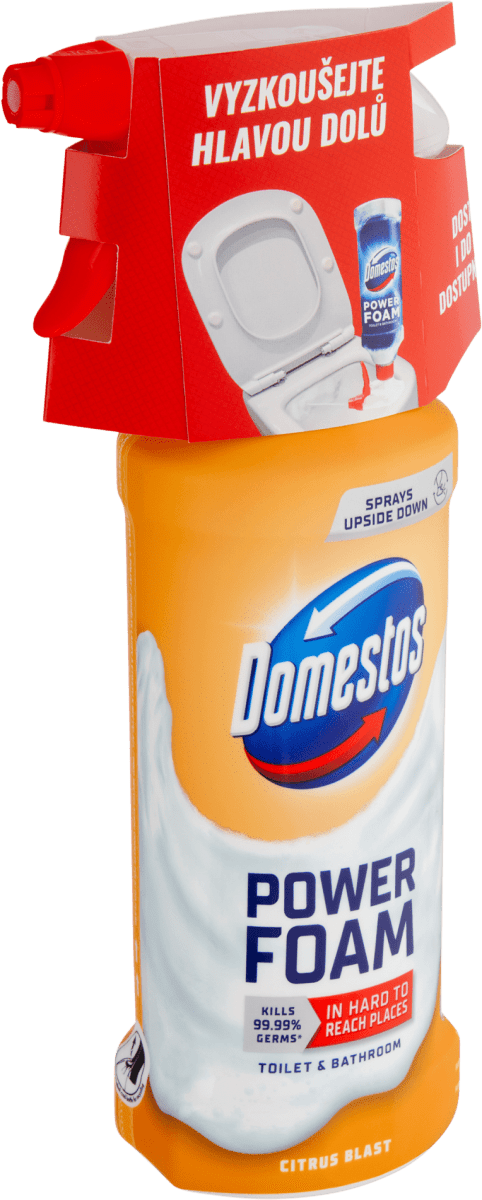 Domestos Čistiaca pena na WC a kúpeľne Power Foam Citrus Blast, 450 ml ...