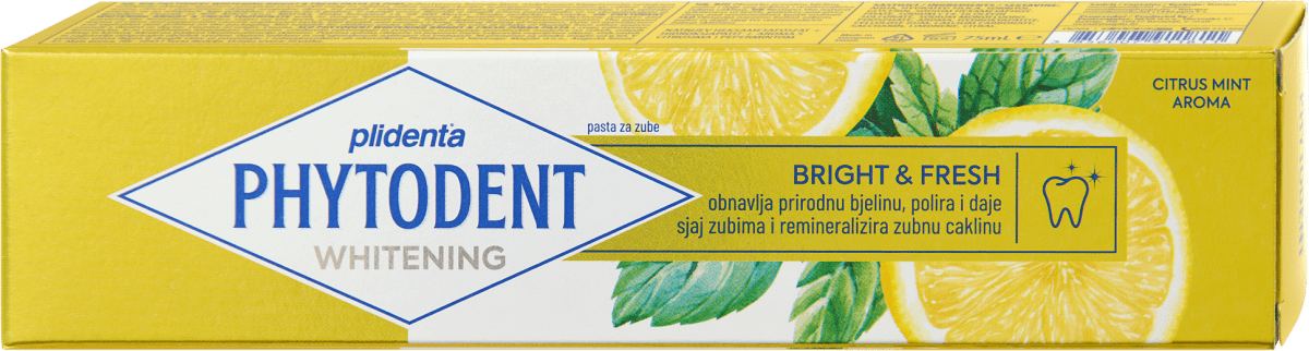 plidenta Phytodent Whitening pasta za zube Bright&Fresh, 75 ml | dm.hr