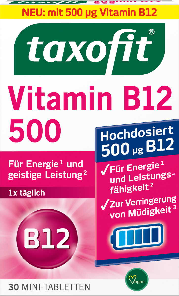 taxofit Vitamin B12 500 Mini Tabletten 30 St, 4,7 g dauerhaft günstig ...