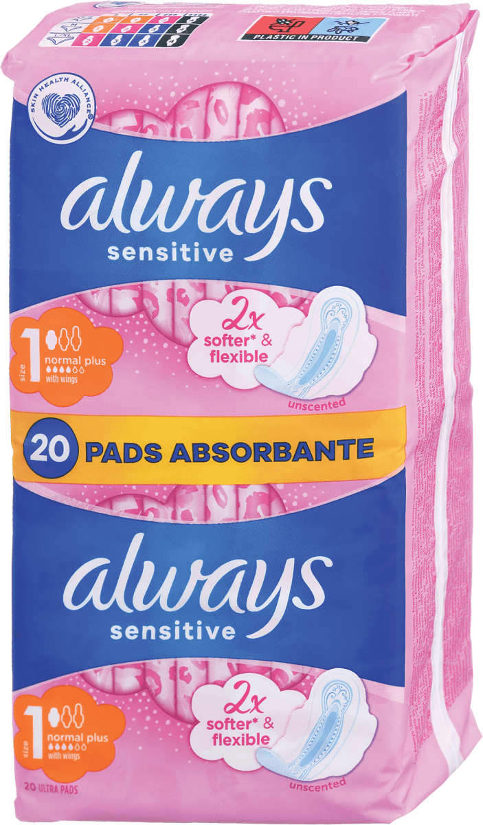 always Higienski vložki Sensitive duo Normal Plus, velikost 1, 20 kos ...