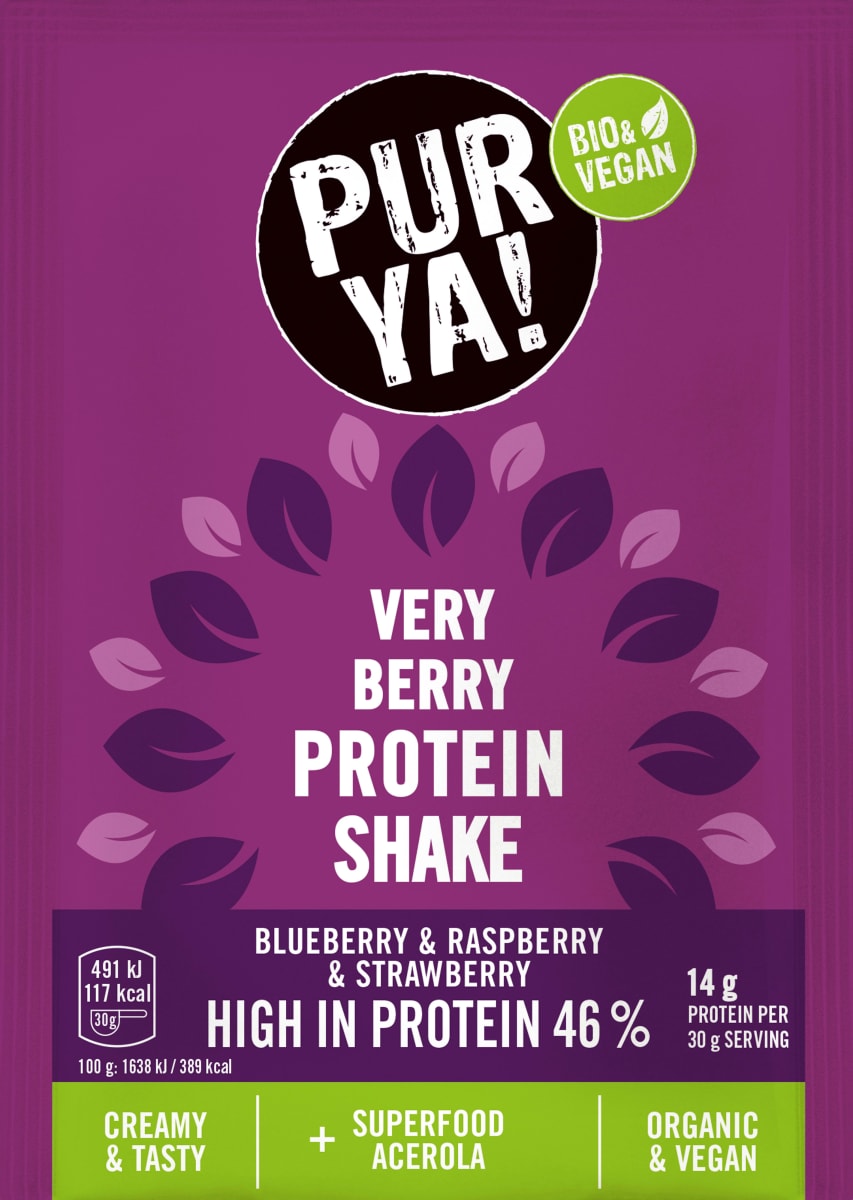 PURYA! Proteinpulver 46% Very Berry, Blueberry & Raspberry & Strawberry ...