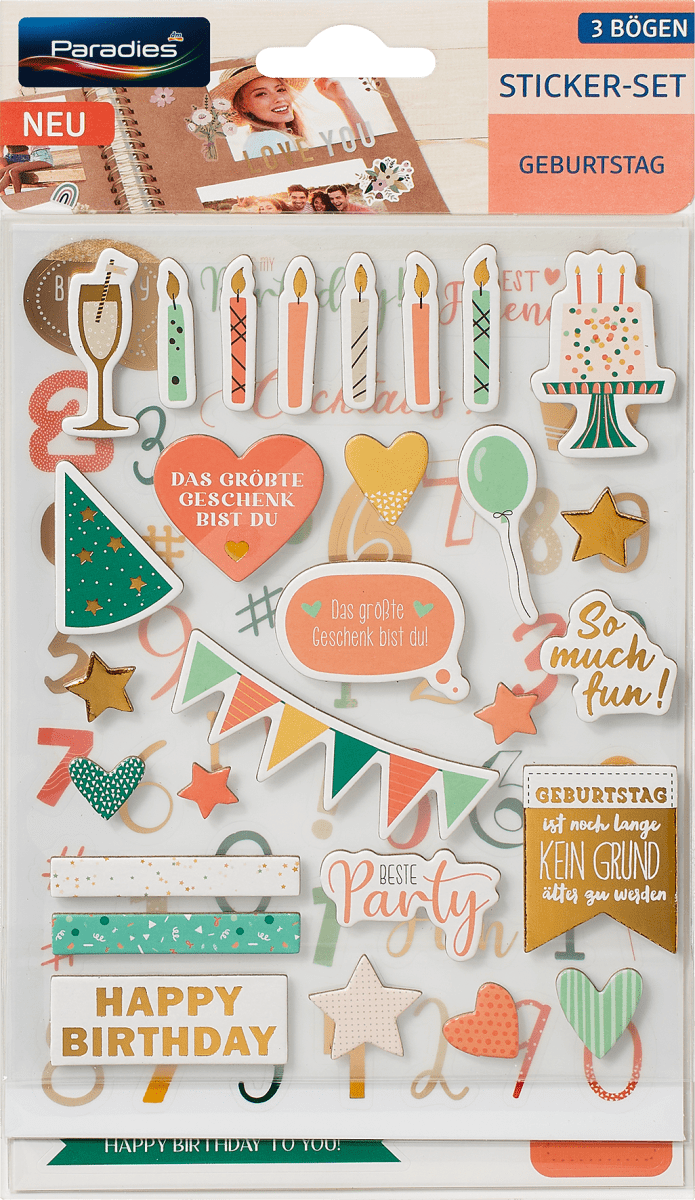 Paradies Sticker-Set Geburtstag, 1 St dauerhaft günstig online kaufen ...