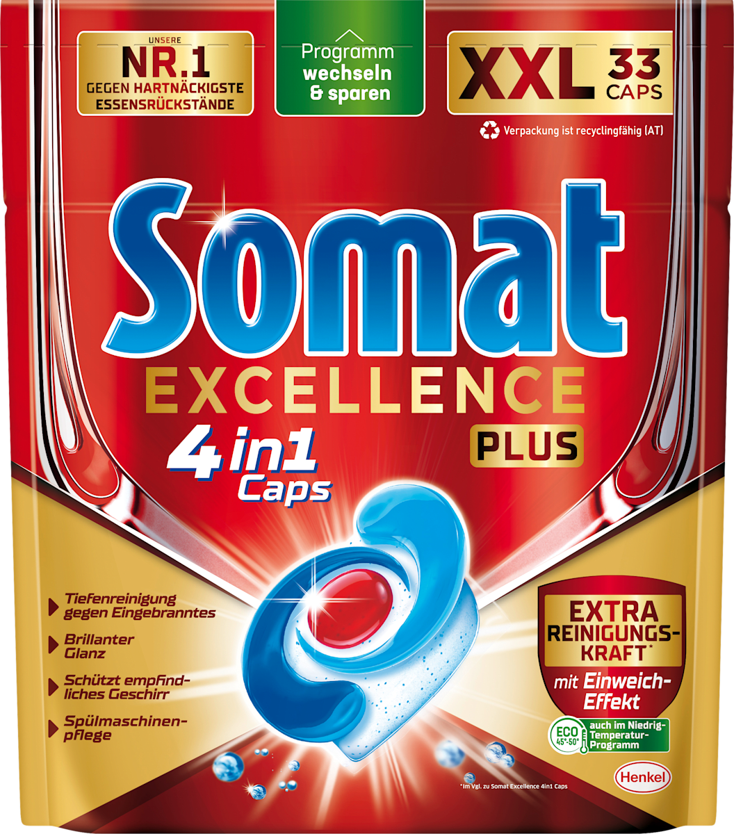 Somat Excellence 4in1 Geschirrspülcaps, 627 g | dm.at