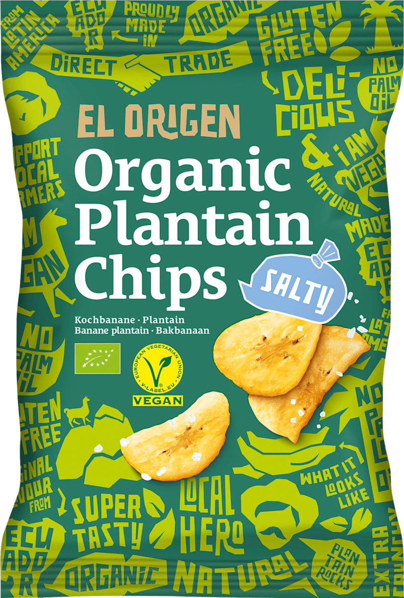 EL ORIGEN Chips Kochbananen gesalzen Bio, 80 g | dm.at