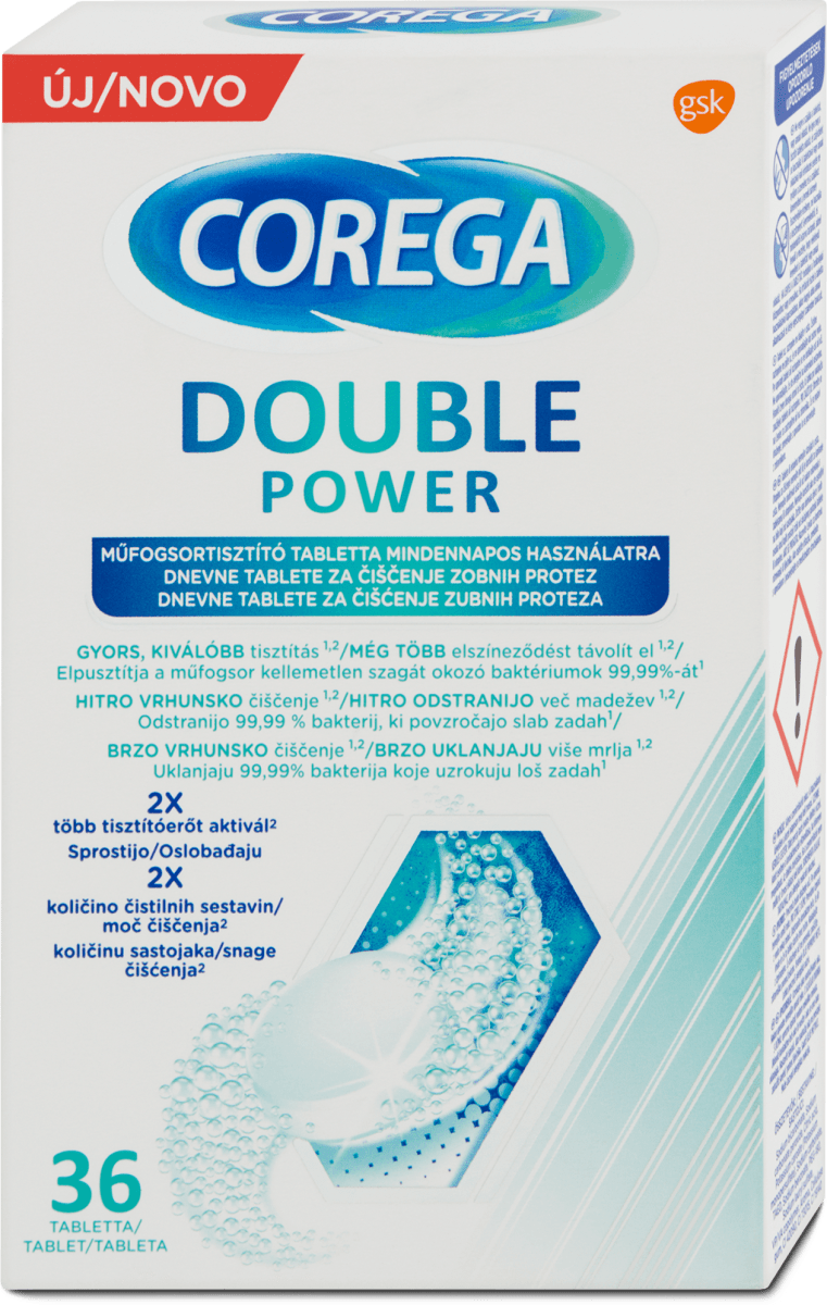 COREGA Double Power dnevne tablete za čišćenje zubnih proteza, 36 kom ...