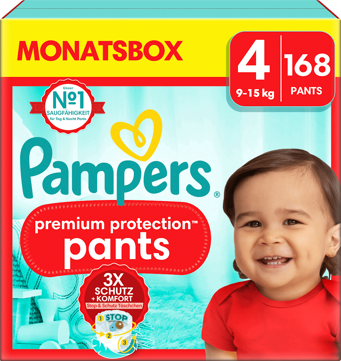 Pampers Windeln Premium Protection Pants Gr 4 Maxi 9 15k G Monatsbox