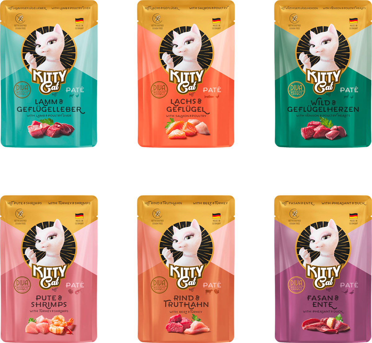 KittyCat Nassfutter Katze Paté Mix 2, Multipack (6x85 g), 510 g ...