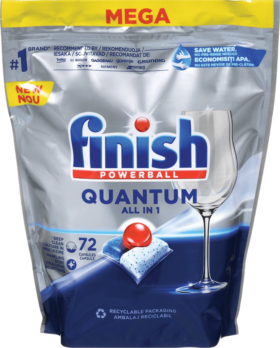 Finish Kapsule za strojno pomivanje posode Quantum, 72 kos | dm.si