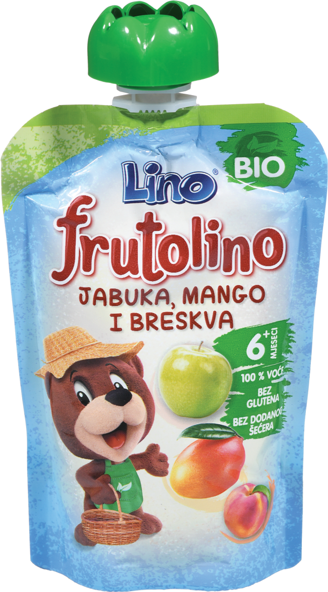 Lino Bio sadni žepek frutolino z okusom jabolka, manga in breskve, od 6 ...