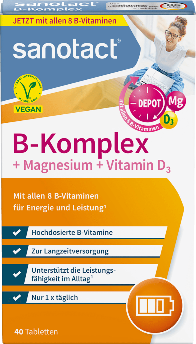 sanotact B-Komplex + Magnesium + Vitamin D3 Tabletten 40 St, 25 g ...