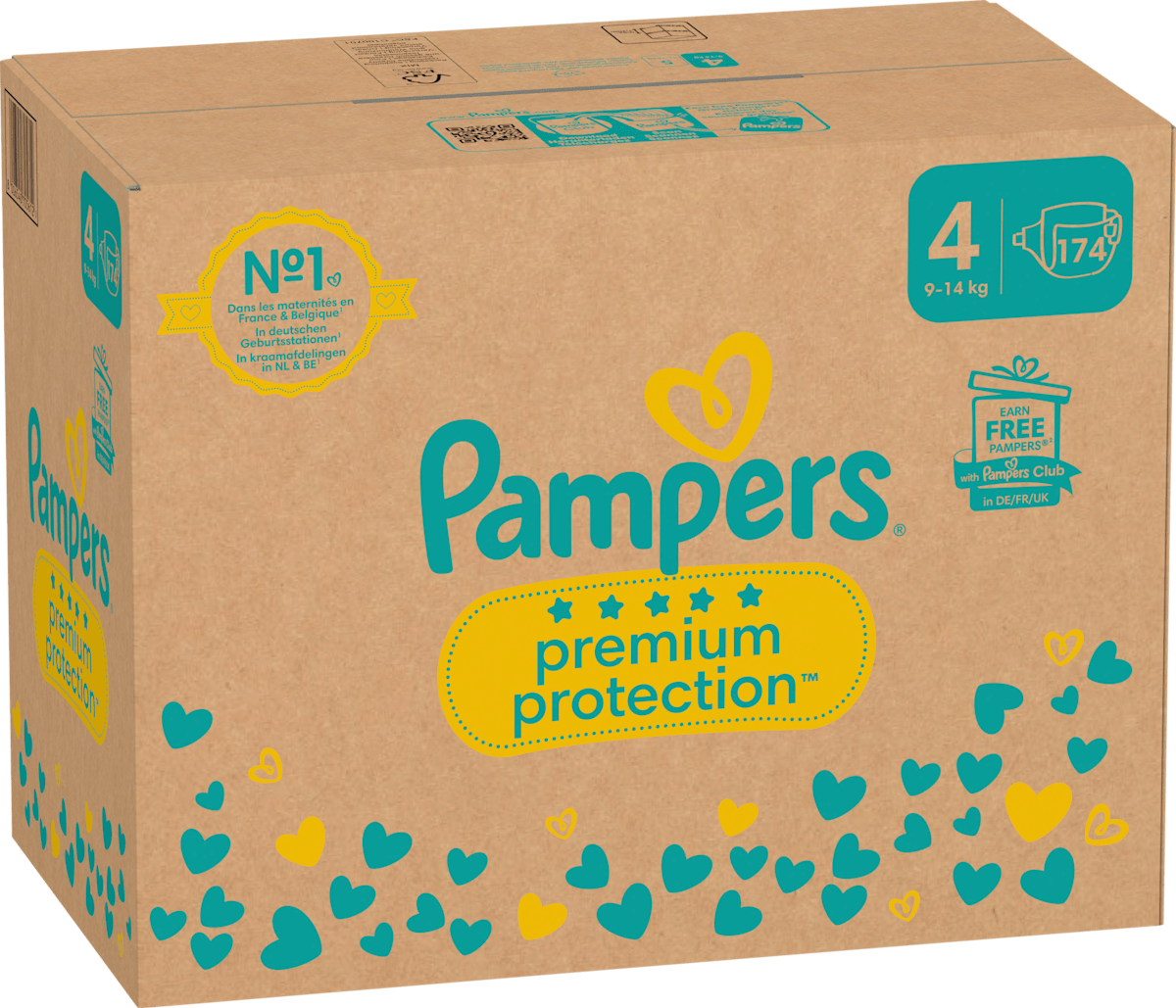 Pampers Premium Protection Windeln Gr 4 9 14 Kg Monatsbox 174 St Dm