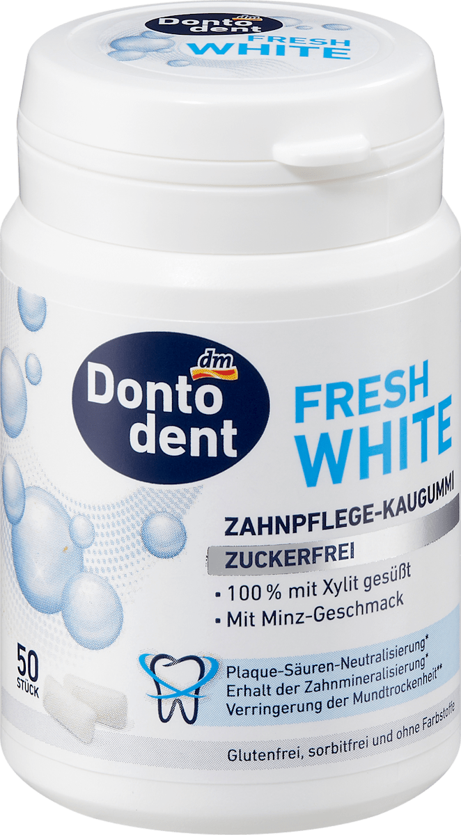 Dontodent Kaugummi, Fresh White mit Xylit, 50 St dauerhaft günstig ... Dontodent Kaugummi, Fresh White mit Xylit, 50 St dauerhaft günstig ...