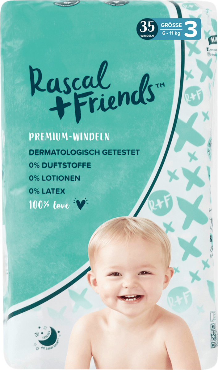 Rascal+Friends Premium-Windeln Gr. 3 (6-11 kg), 35 St dm Dauerpreis ...