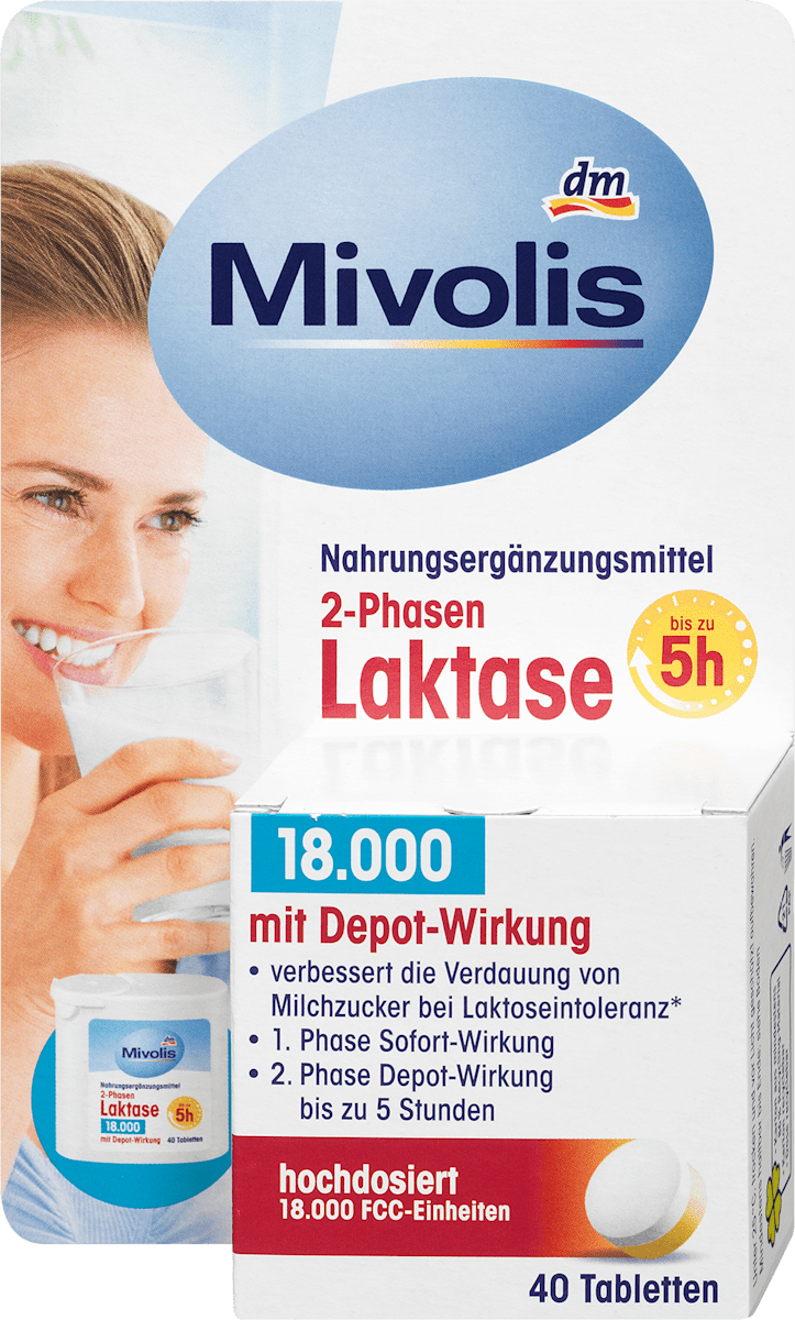 Mivolis Laktase 18000 2-Phasen Tabletten 40 St, 20 g dauerhaft günstig ...