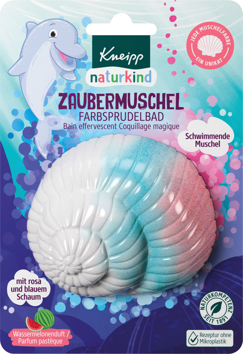 Kneipp Naturkind Kinder Badezusatz Zaubermuschel Farbsprudelbad, 85 g ...