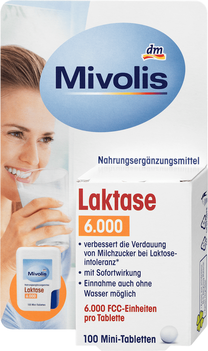 Mivolis Laktase 6.000 Mini Tabletten 100 St, 8 g dauerhaft günstig ...