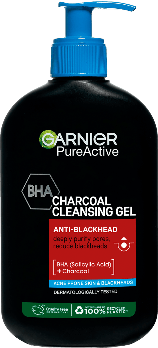 GARNIER PureActive Čistiaci pleťový gél proti čiernym bodkám BHA s ...