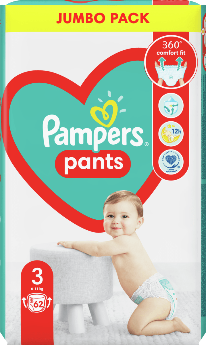 Pampers Pelene-gaćice jumbo pack vel. 3 (6-11 kg), 62 kom. | dm ...